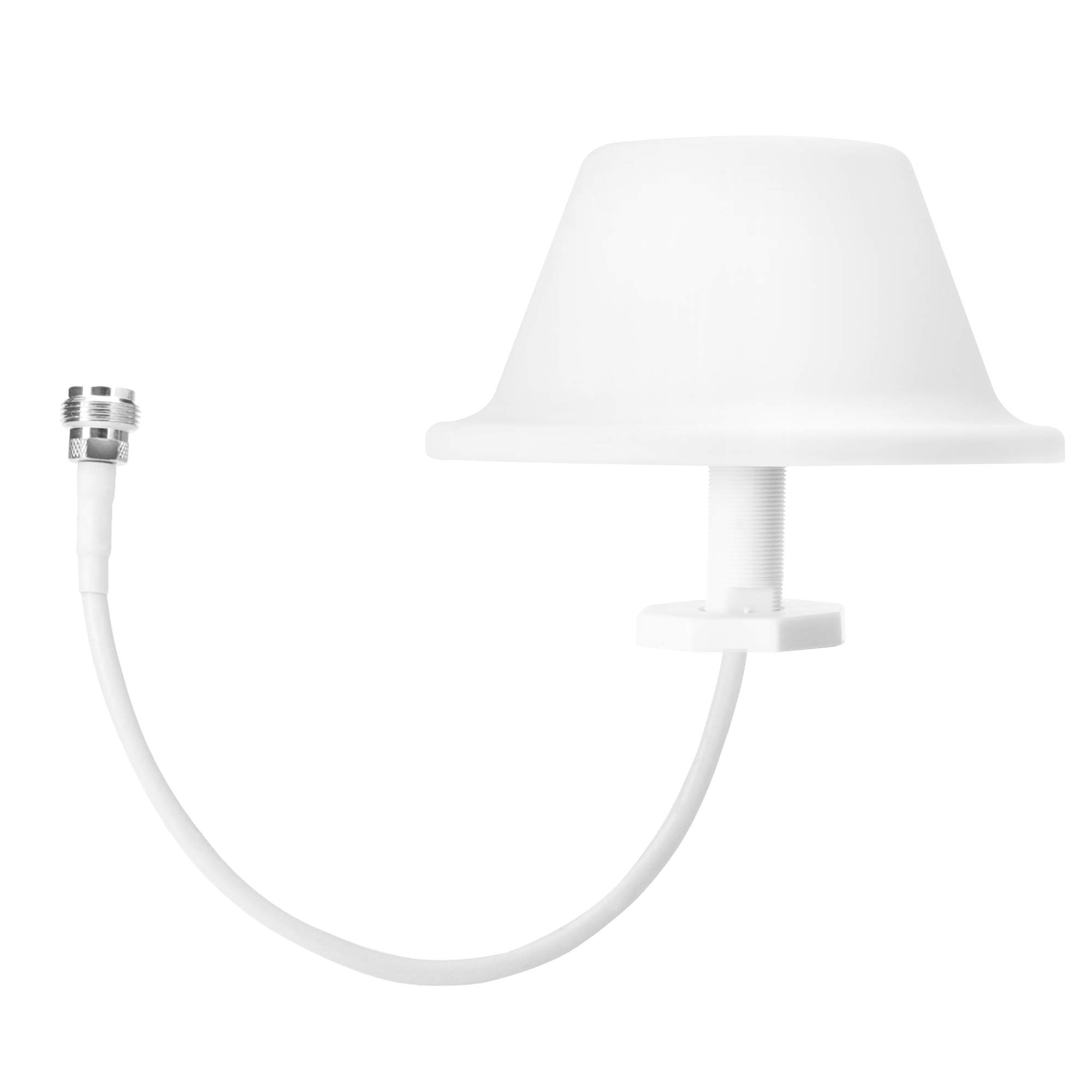 Dome Ceiling Antenna, Omni-Directional Indoor Antenna, Wide Band Dome Antenna with N-Female Connector for Cell Phone Signal Booster - Router Gateway, White (698 to 4000 MHz)