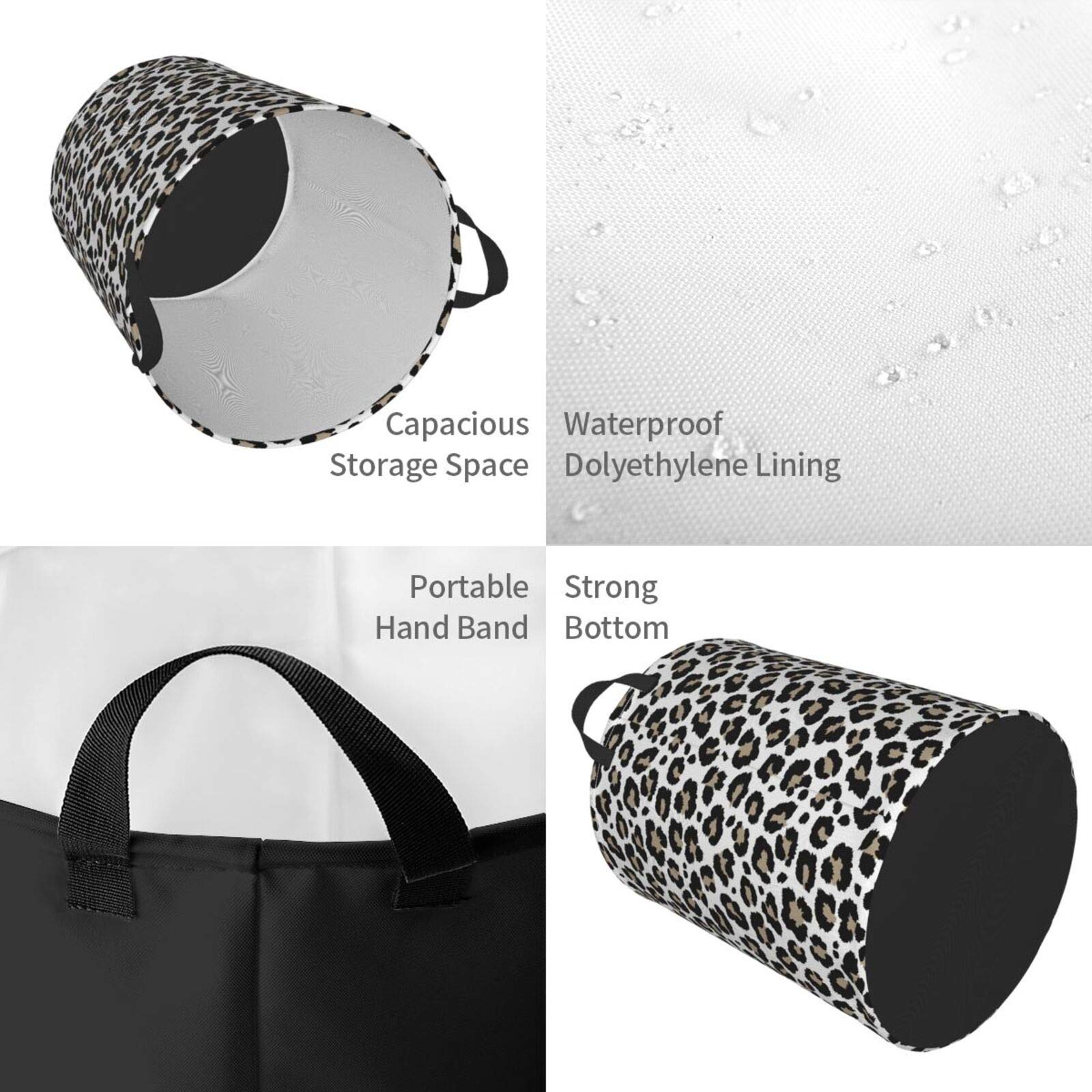 Foruidea Cheetah Leopard Print Laundry Basket,Laundry Hamper,Collapsible Storage Bin, Oxford Fabric Clothes Baskets,Nursery Hamper For Home,Office,Dorm,Gift Basket