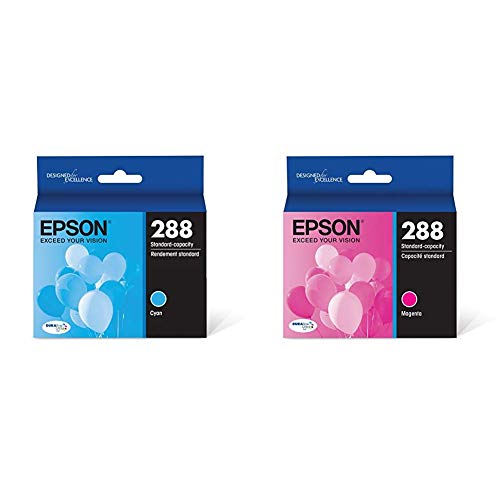 Epson T288220-S T288220 DURABrite Ultra Cyan Standard Capacity -Cartridge -Ink & T288320-S DURABrite Ultra Magenta Standard Capacity -Cartridge -Ink
