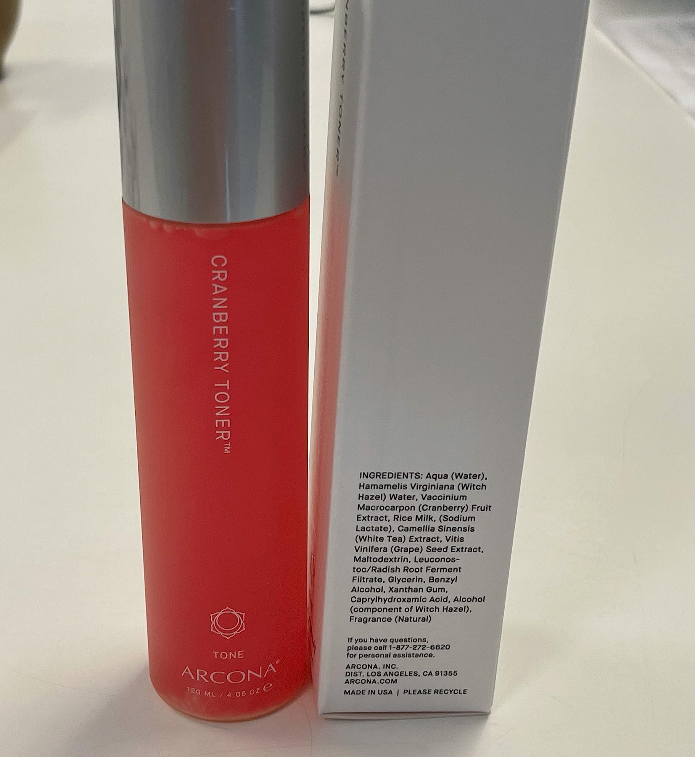 Arcona Cranberry Extract and Rice Toner - Hydrating Milky Brightening Tonic for Glowing Skin. 4.05 fl oz., Made in The USA