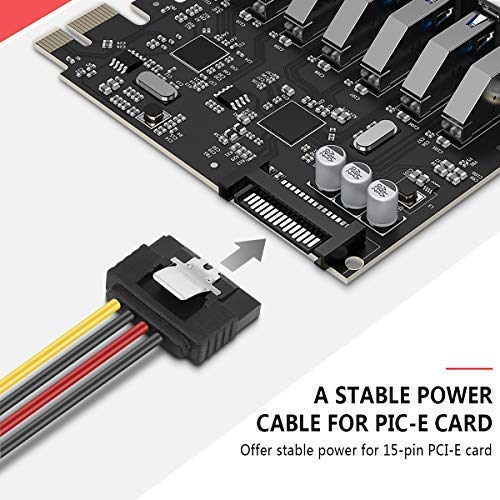 BENFEI SATA Power Extension Cable, 3 Pack 15 Pin SATA Male to Female Extender Cable Cord Adapter for Hard Drive Disk, HDD, SSD, PCIE, 8 inches