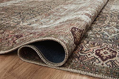 Amber Lewis x Loloi Georgie Collection GER-07 Moss/Salmon 5'-0" x 7'-6" Area Rug