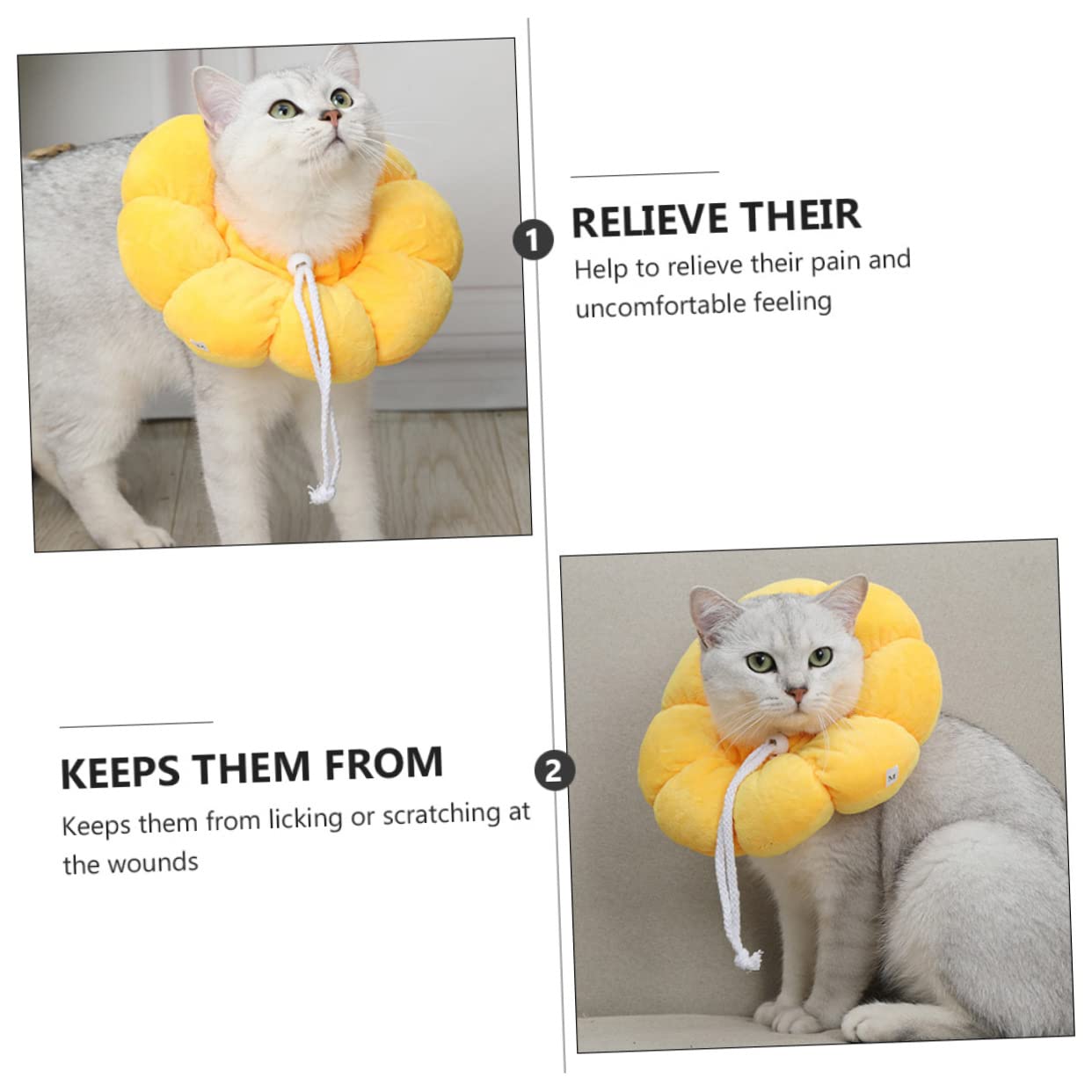 Toddmomy 2pcs Elizabeth Circle Pet Bite Collar Cat Recovery Neck Cone Elizabethan Cat Cone Adjustable Pet Cone Pet Bite Collar Cat Recovery Collar Choker Pp Cotton Kitten