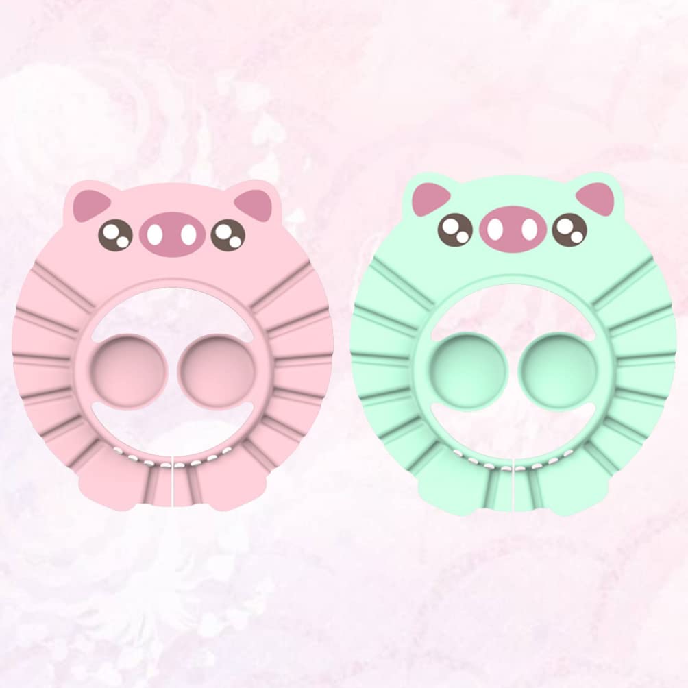 2pcs Toddler Shower Cap Baby Bath Cap Infant Bathing Cap Silicone Shower Cap Infants Shampoo Caps Safety Shower Cap Kids Shower Cap Baby Shampoo Shield Invitation Take a Bath Child