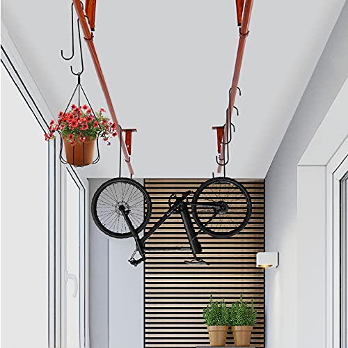 DINGEE 8 Pack Extra Large 10 inch S Hooks for Hanging,S Shaped Hook Heavy Duty,Black Long S Hooks for Hanging Plant,Basket,Tree Branch,Closet,Garden,Pergola,Indoor Outdoor Uses