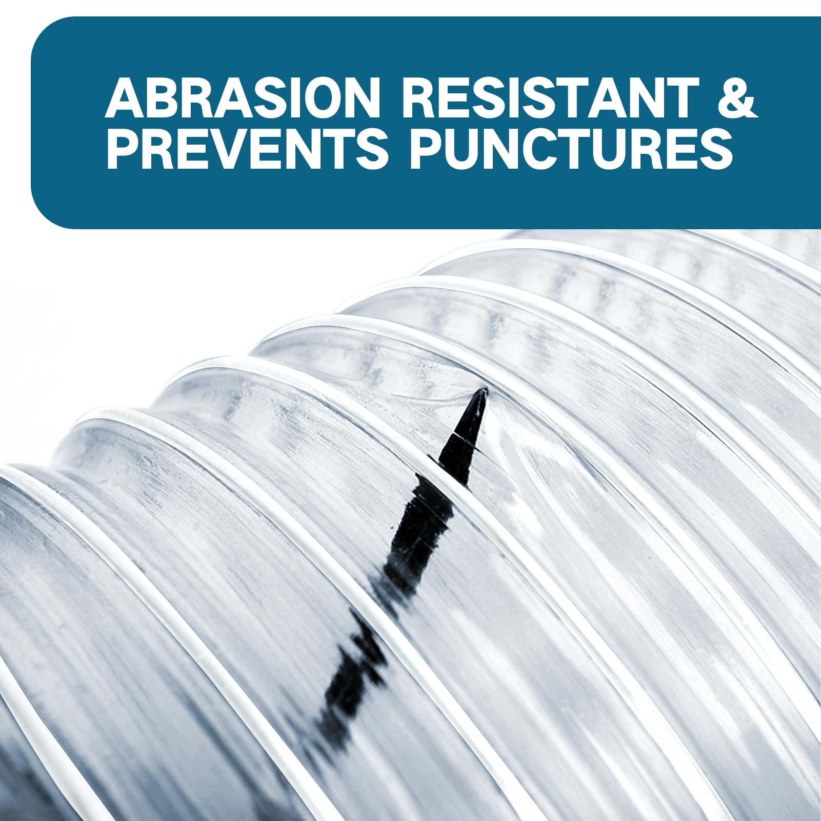 2 1/2" PVC Dust Collection Hose 20', Puncture Resistant PVC Dust Collection Hose with Carbon Steel Wire Coil, Flexible Clear Heavy PVC Fume Collection Hose for dust collection systems & 2 1/2" Ports