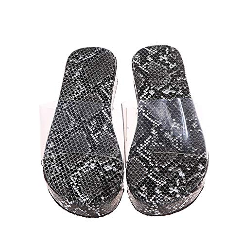 justHIGH Clear Strappy Platform Sandals Open Toe Ankle Strap Platforms Wedges Outdoor Slippers Shoes