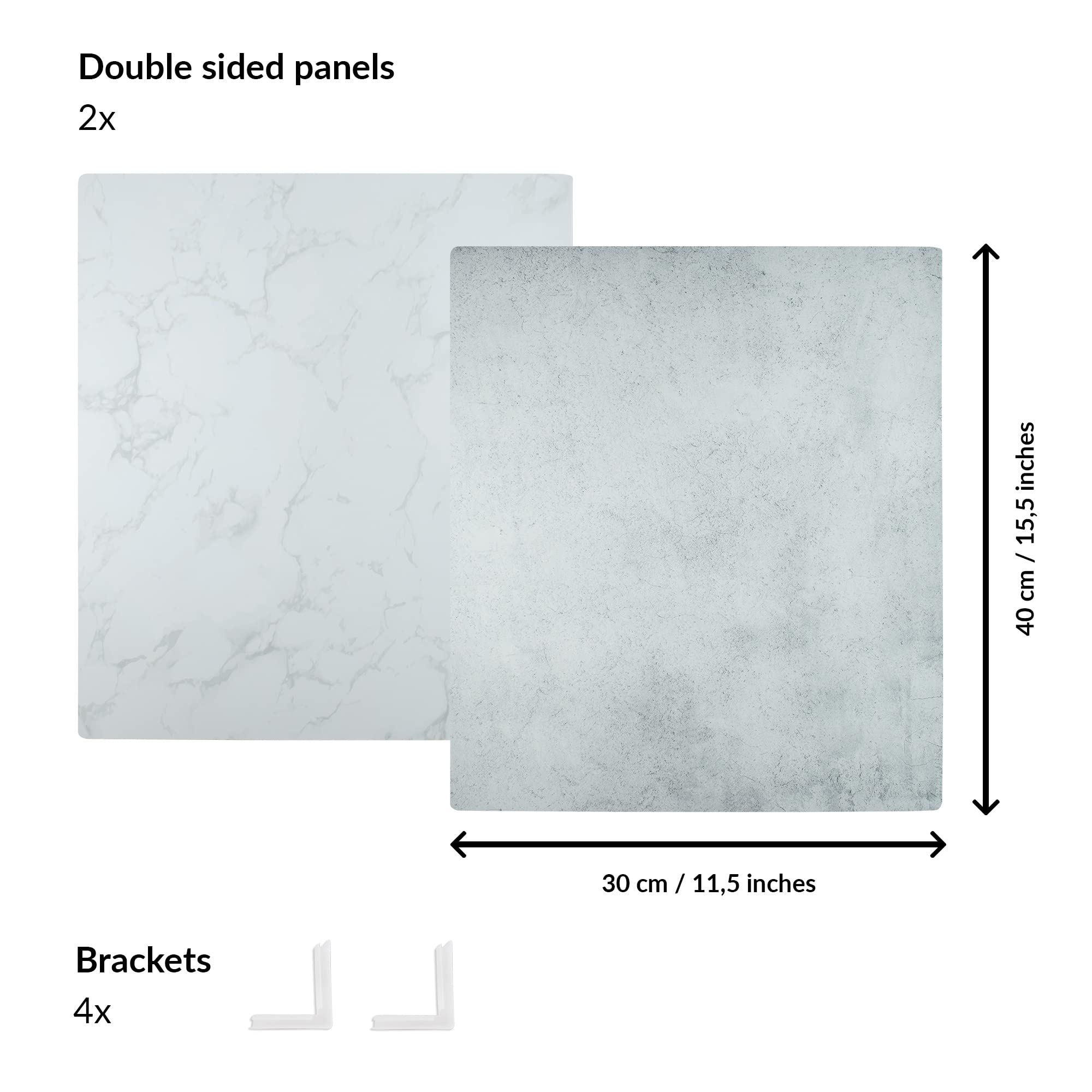 2 Pack Photo Backdrop Board | Realistic Photography Background | Food Photography Background | Replica Surfaces | Product Photography Backdrops | Marble & Cement | Flat Lay Background | Small