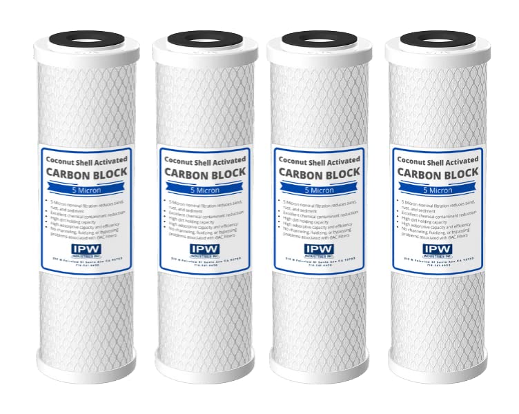 4 Pack of Compatible Filters for Watts (WCBCS975RV) Carbon Block Water Filter Cartridge
