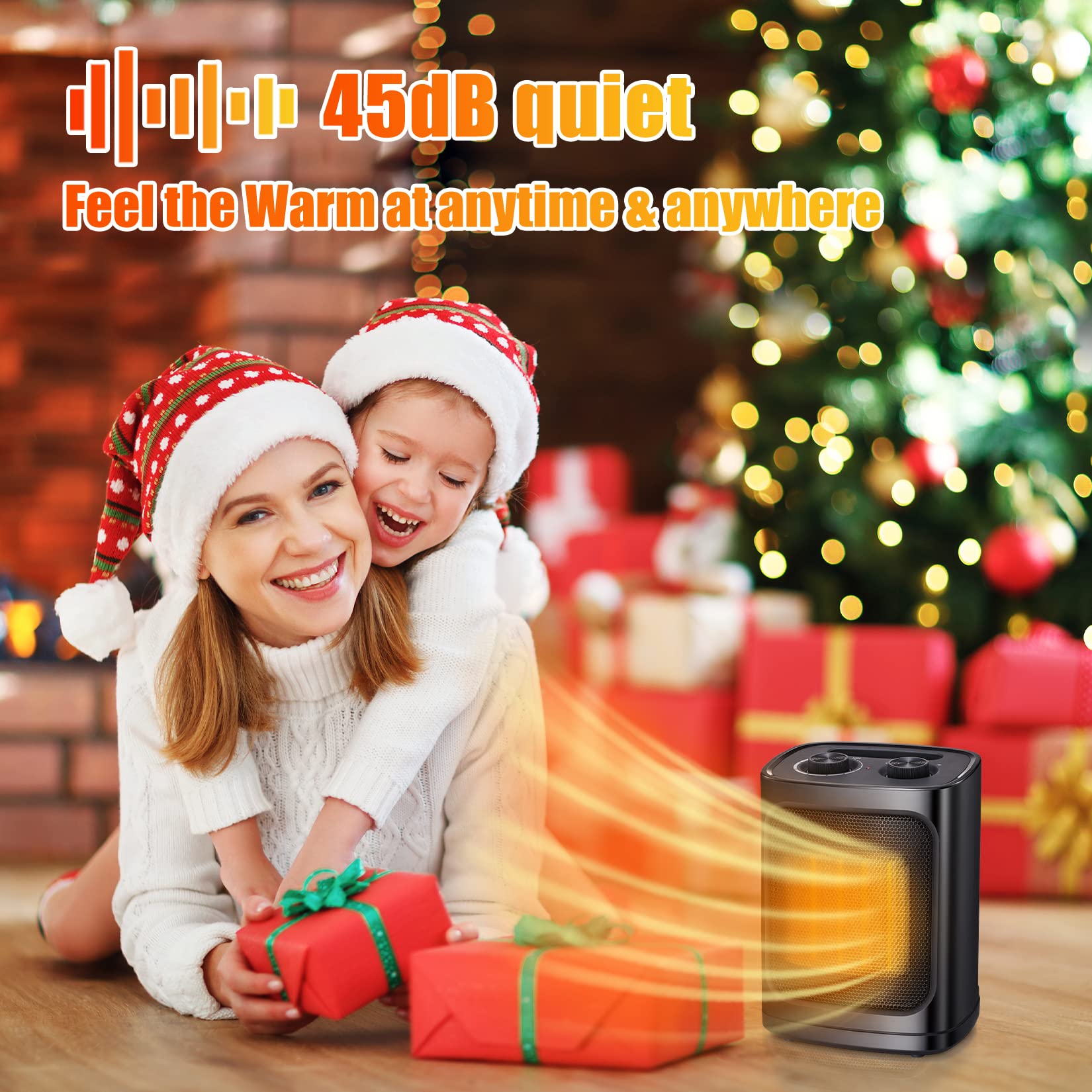 Antarctic Star Space Heater, Portable Electric Heater Ceramic Fan Small Mini Heaters Indoor Use ETL Certified 3 Modes Thermostat, Tip Overheat Protection Quiet Office Room Desk Home,9.1 Inch.