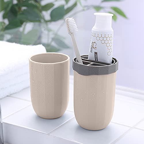 Toothbrush Travel Case Holder Portable Toothcup Travel Toothbrush Cup Containers for Travel and Daily Uses (Yellow)