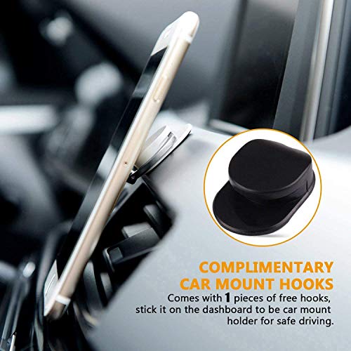 Cell Phone Finger Ring Holder Stand with Car Mount for Smartphone and Tablet,Kickstand 360 Rotation Grip Stand - Galaxy Purple Glitter Pink Butterfly