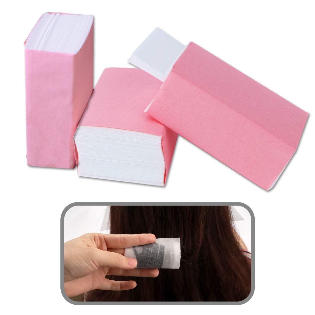 Beomeen Hair Perms Paper, 360 Sheets Salon Perm End Papers Hair Curling Paper Hairdressing Styling Tool for Hair Perming Hair Perm Rods Pads 3 Pack