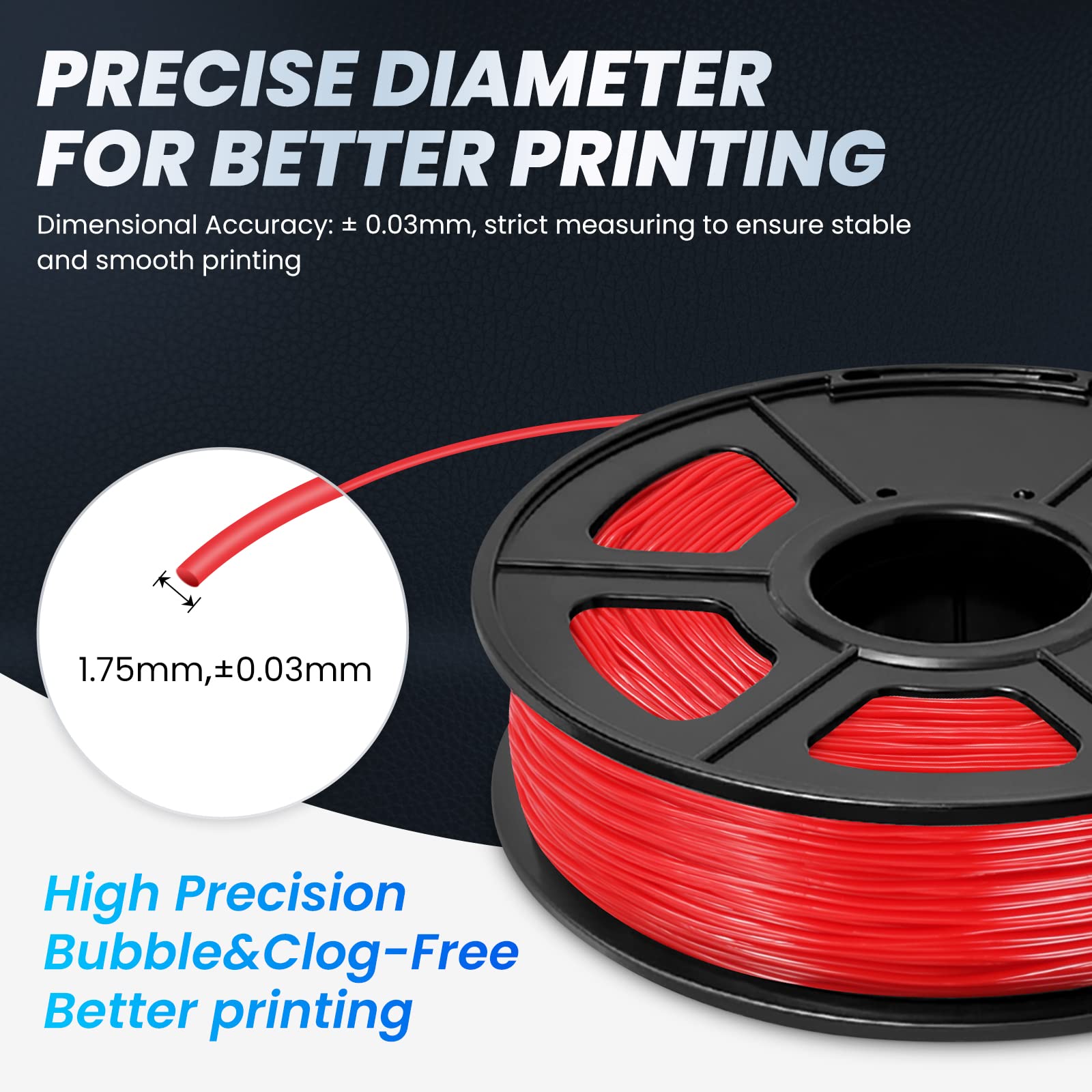 TPU Filament 1.75mm, JAYO Flexible 3D Printer Filament TPU Shore 95A, 0.5 KG Spool TPU Red, Dimensional Accuracy +/- 0.03 mm
