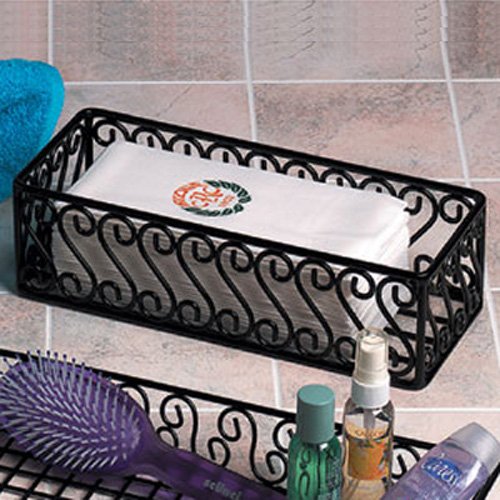 American Metalcraft SFBB5312 5β x 12β Rectangular Wrought Iron Scroll Basket