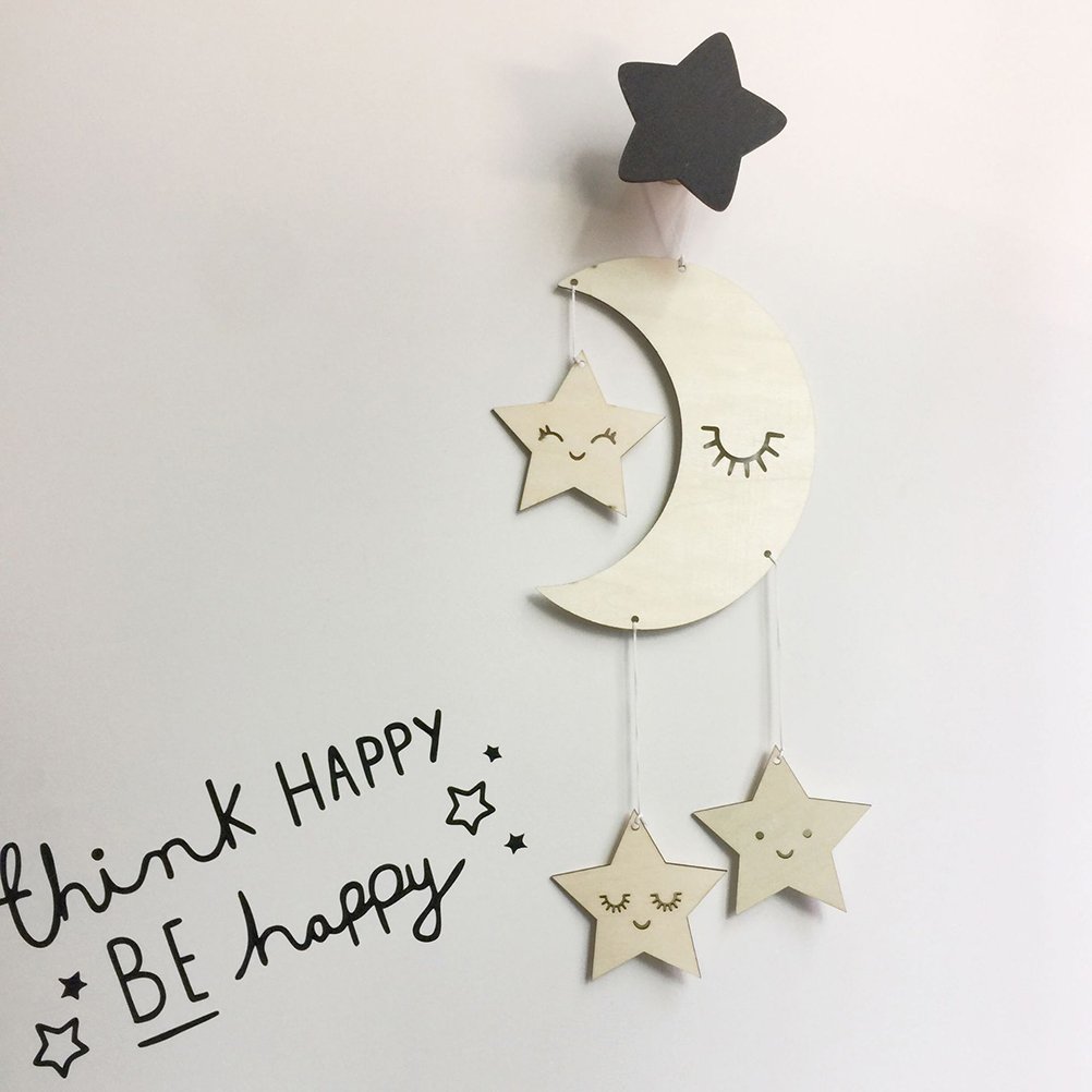 BESTOYARD Nursery Ceiling Mobile Moon Stars Ceiling Hanging Decorations for Baby Shower Baby Nursery Room