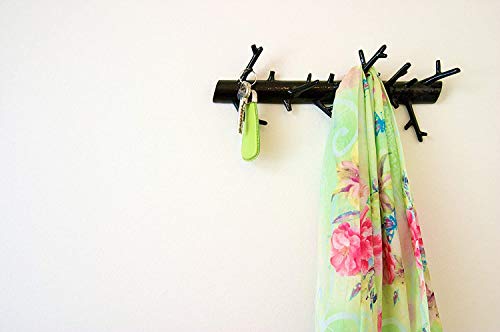 bosign Multifunctional Wall Hanger with Tree Branch Shape, 12.19 x 4.69 x 1.94 inch, Long - Matte Black
