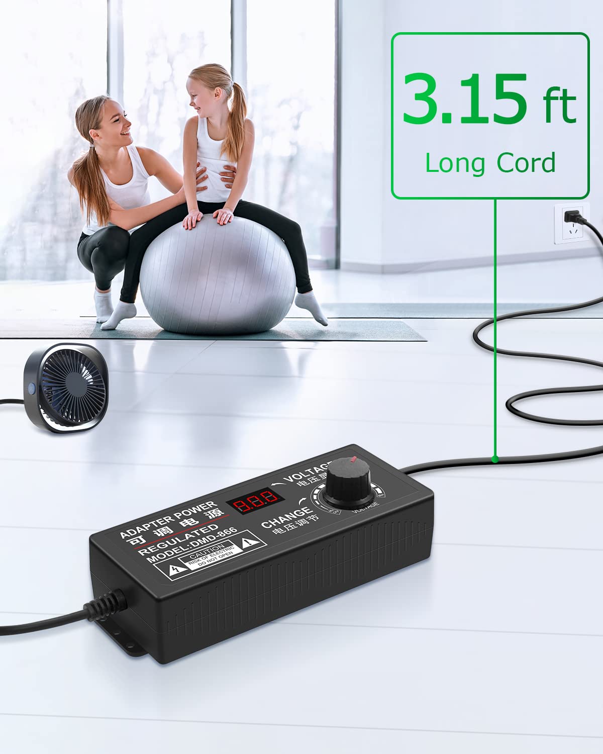 Arkare Universal Power Supply 120W AC Adapter Adjustable Power Adapter 4.5V 5V 9V 12V 10A 8A 6A 5A 3A 1A AC/DC AC 100-240V to DC 4~12V Multi Voltage Switching with 15 Tips & Polarity Converter