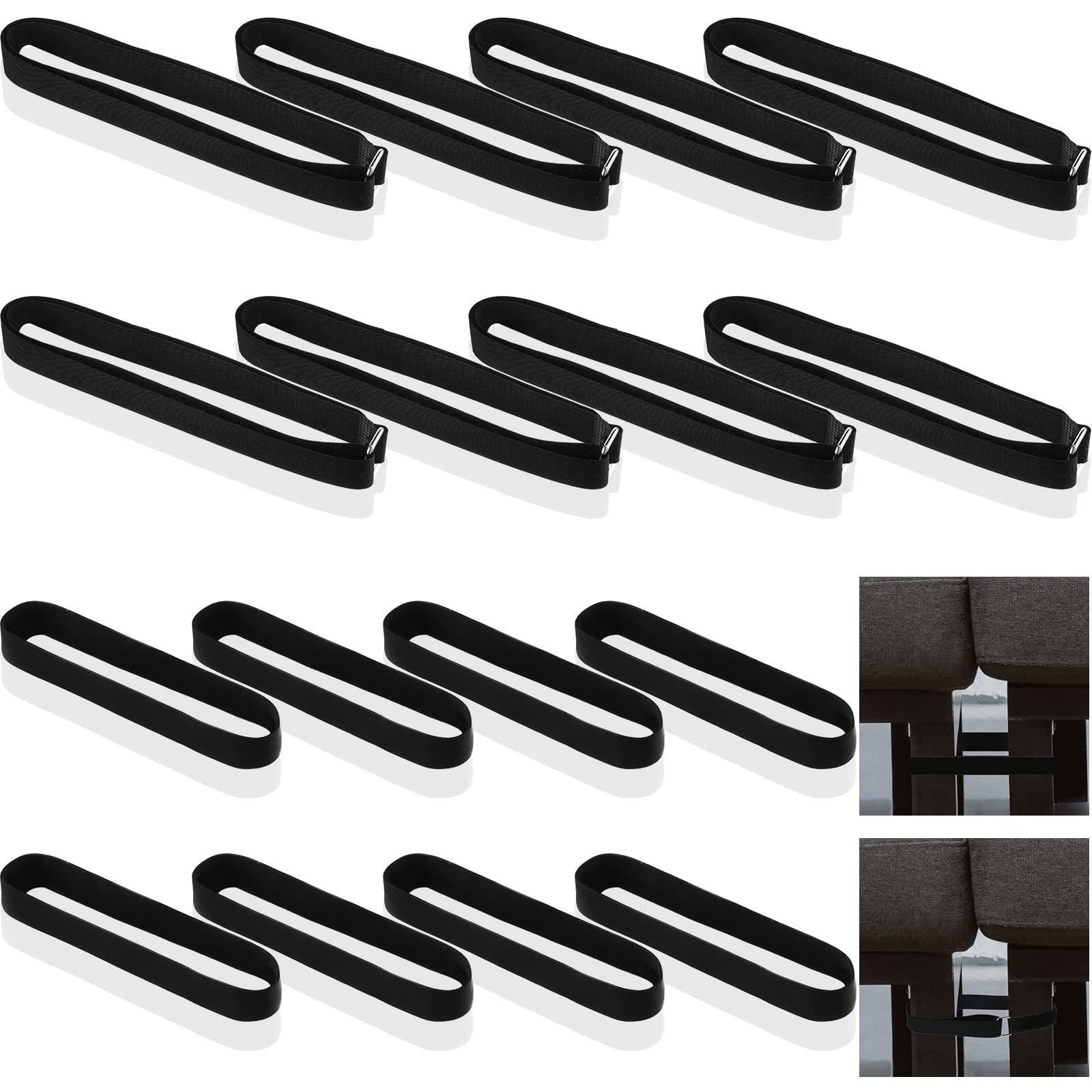 16 Pieces Rubber Couch Sectional Connectors Non Slip Sectional Sofa Locks with Hook and Loop Cinch Clips Innovative Double Couch Furniture Clips Joint Snap Locks for Sliding Sofa