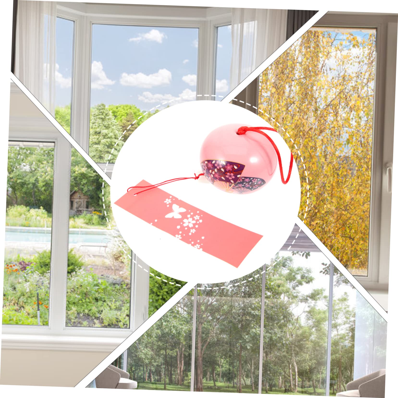 3pcs Japanese Ceramic Wind Chimes Wedding Hanging Decor Wind Bells Window Wind Chimes Garden Pendants Wind Bell Decor Simple Wind Chimes Balcony Pendant Wind Chime for Garden