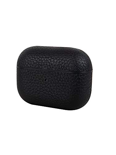 Felony Case – AirPods Pro Case Cover - Genuine Black Pebbled Leather | Shockproof, Dustproof, 360° Protection | Wireless Charging Compatible with Front LED Visible