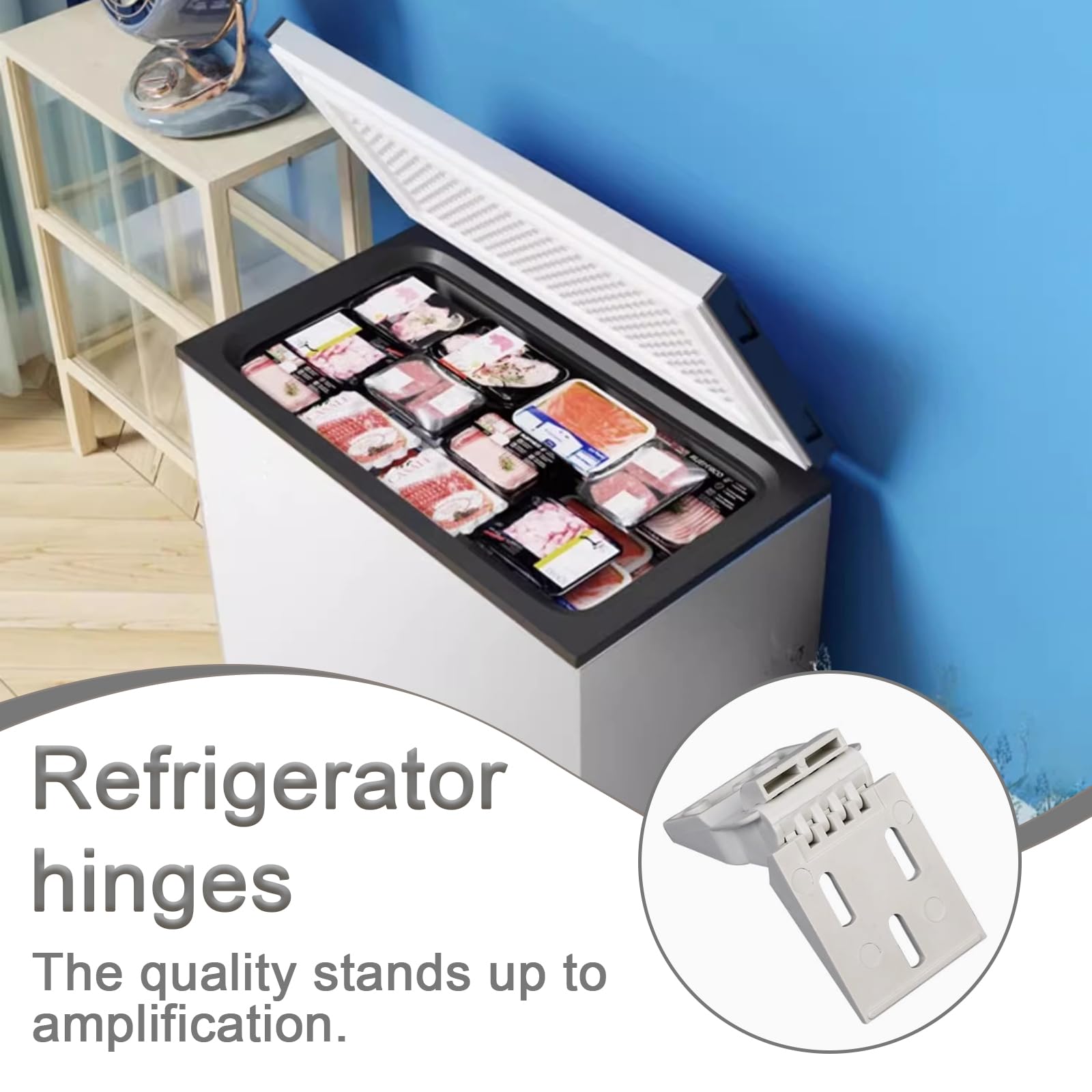 2 Pack Chest Freezer Plastic Hinge, Chest Freezer Hinge Universal for Small Freezer Hinge Folding, Chest Freezer Hinge Replacement, Mini Fridge Door Hinge, Freezer Parts & Accessories Hinge Screw