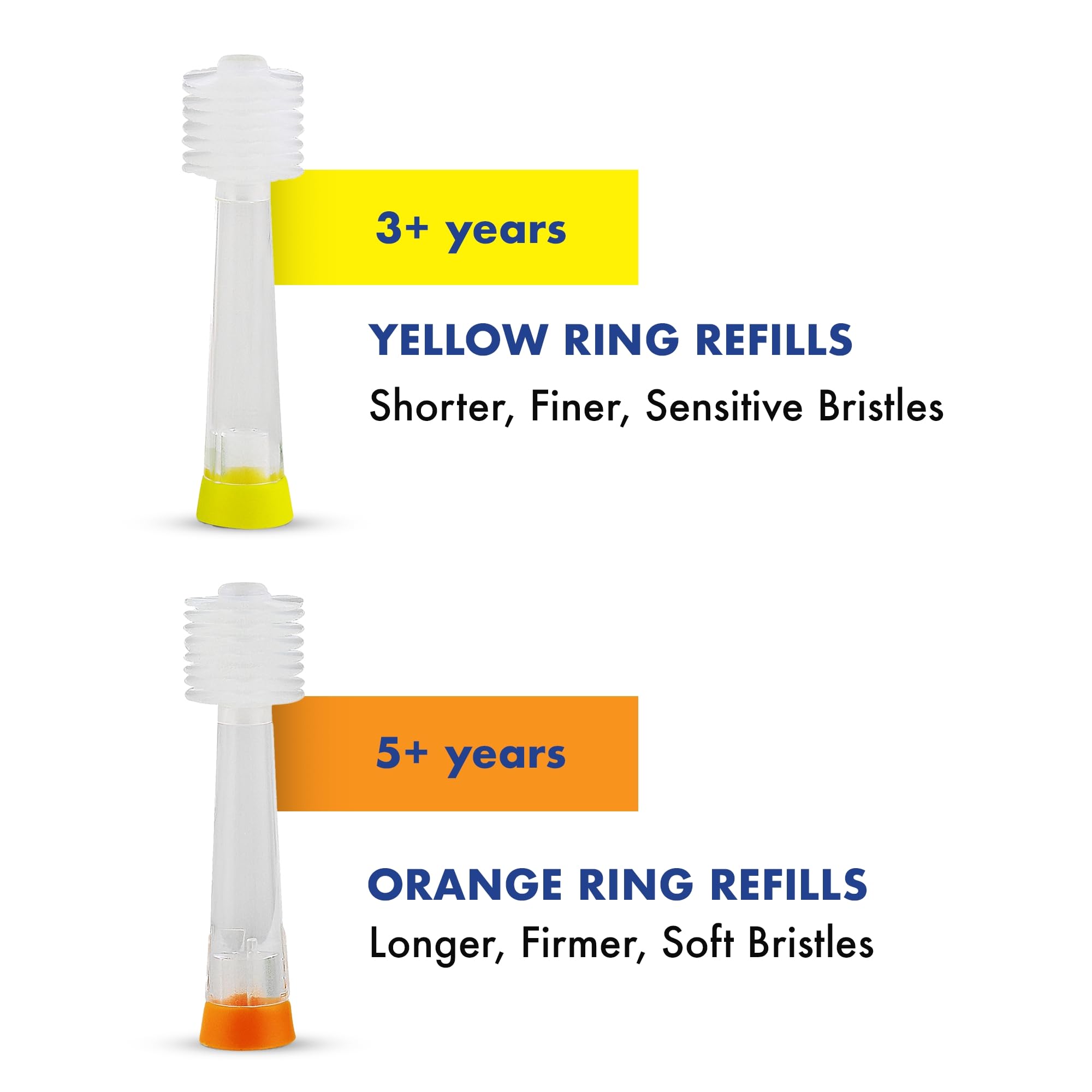 Brilliant Oral Care Kids Sonic Toothbrush Ultra Soft Replacement Heads, for Children Ages 3+, Yellow, 2 Pack