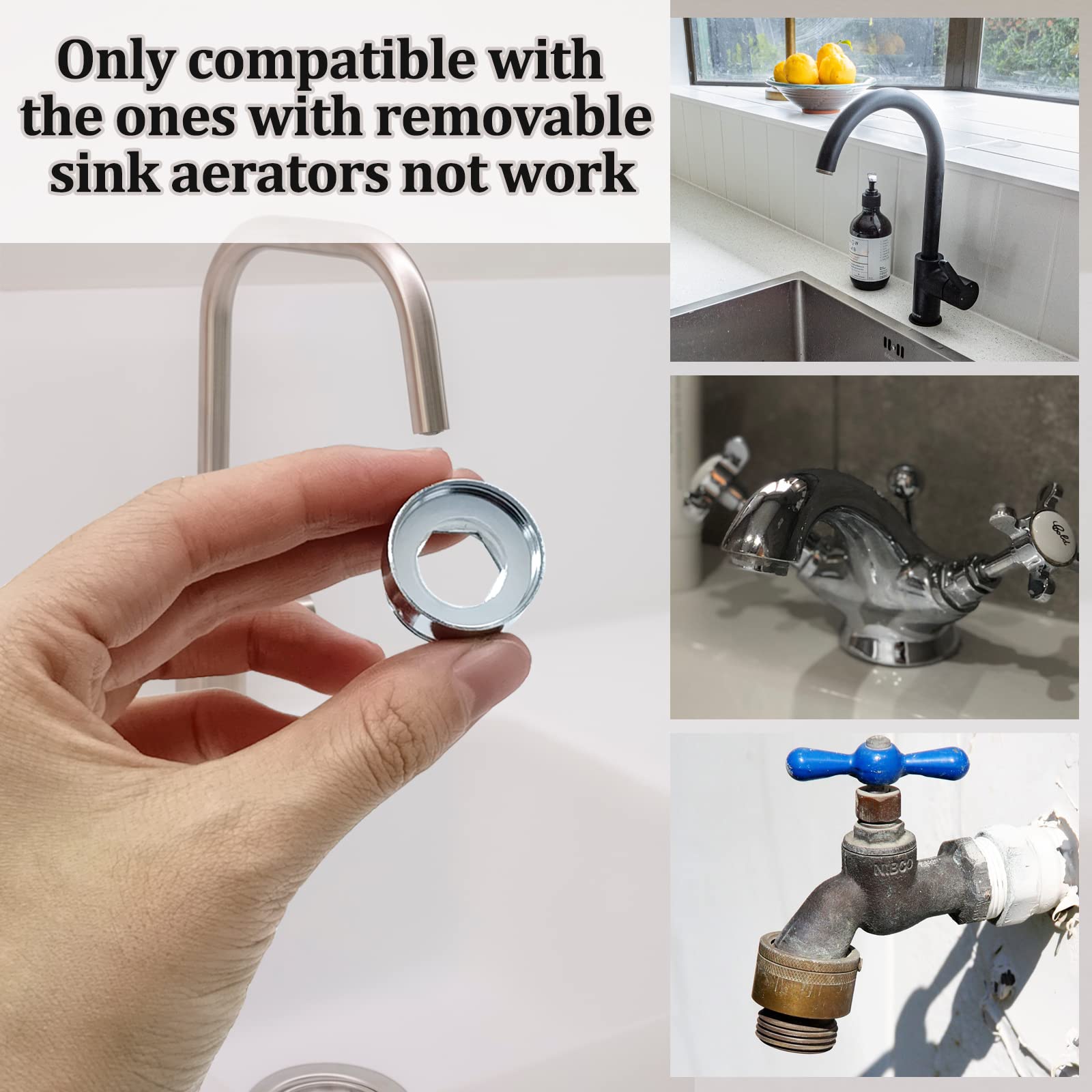 12 Pieces Faucet Adapter Kit Kitchen Aerator Adapter Male To Female,Male To Male Faucet Adapter Water Hose Adapter(Faucet Adapter Various Sizes)