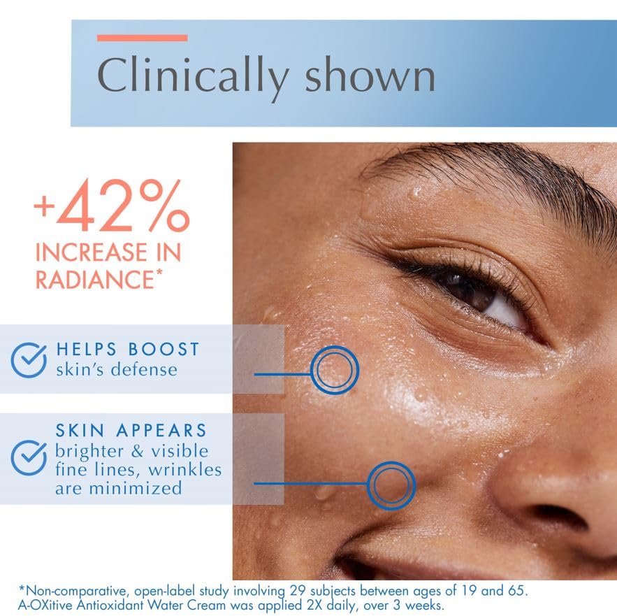 Avene A-Oxitive Antioxidant Water Cream, Vitamin C & E, Hyaluronic Acid, Free Radical Protection, 1 Oz