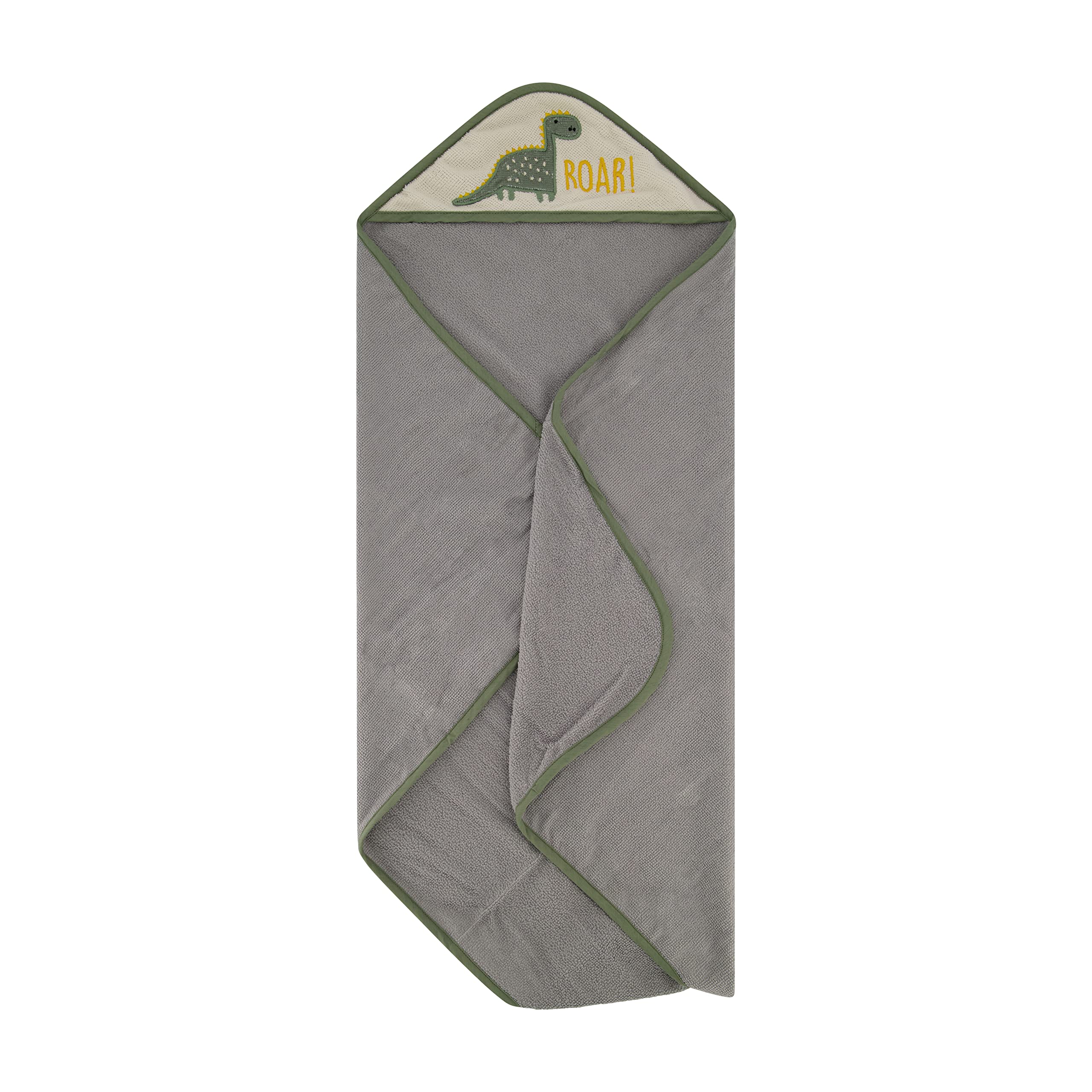 Cudlie Buttons & Stitches Baby Boy 3 Pack Rolled/Carded Hooded Towels in Dino Roar Print (GS71721)
