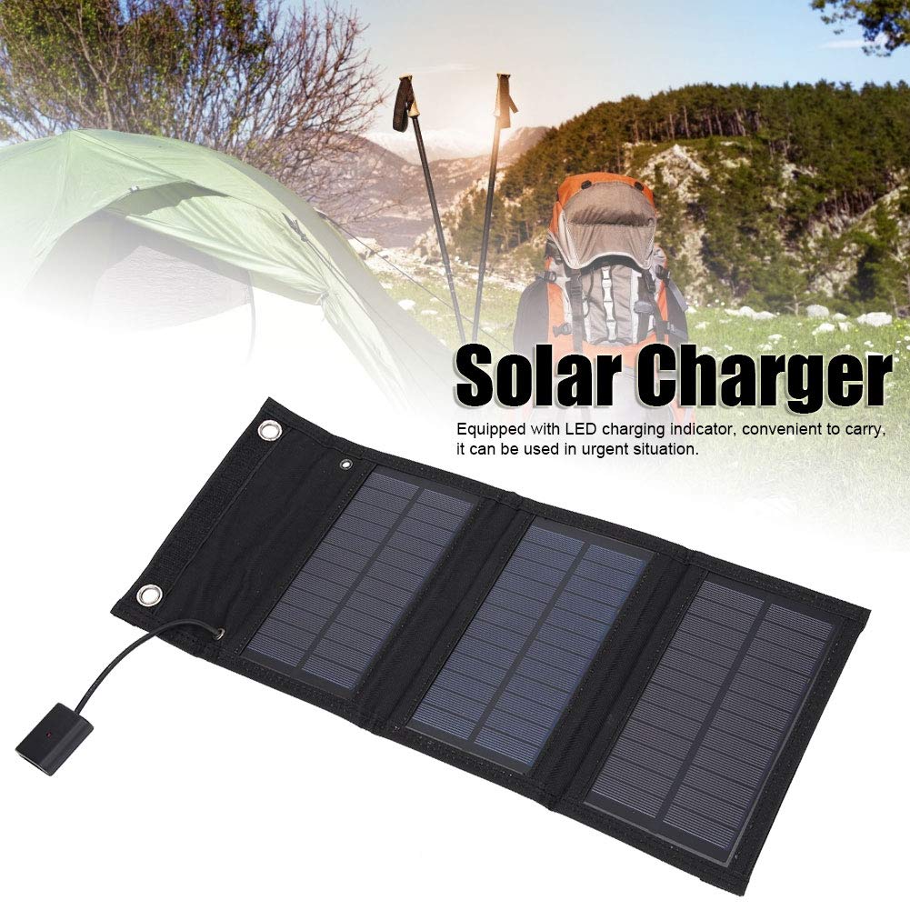 15W Portable Solar Panel, Foldable Pack Solar Charger, Waterproof Solar Powered Charging Panels Boards for Cameras/Laptops/Car Batteries/Solar Street Lights/Outdoor Activities