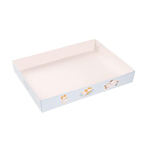 AWHAO Disposable Cat Litter Box Litter Pan Kitty Travel Toilet Potty Toilet for Indoor Cats, Blue 35x25.5x5cm