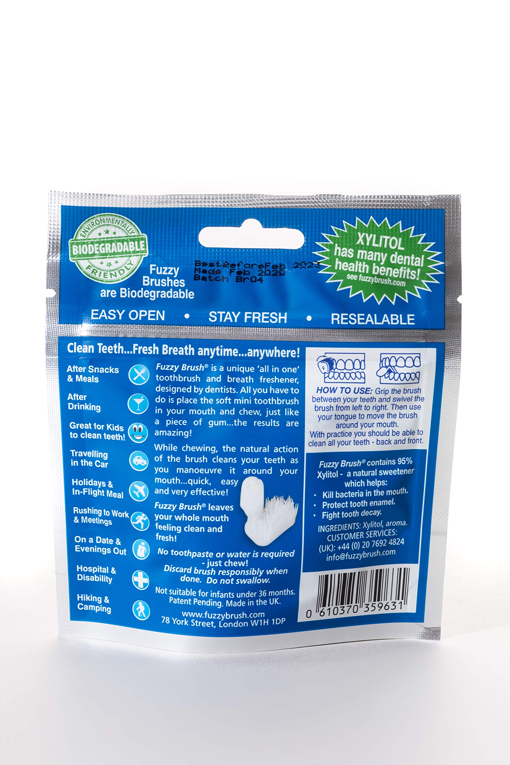 Fuzzy Brush Mini Chewable Toothbrush Fresh Breath 1 packs - 10 pieces
