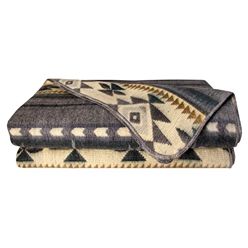 ALPAKITAS Blanket Throw | Large, Beautiful, Warm, Variegated | 90 x 75 inches | Ultra-Soft, Hypoallergenic and Breathable | Non-Itchy or Scratchy Fabric (Ancestral Design Light Gray)