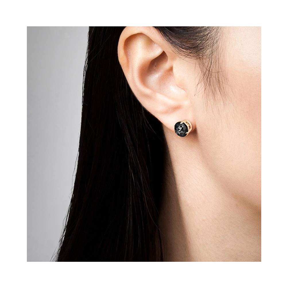 2 Cttw Black Diamond Stud Earrings Set in 14k Yellow Gold Jewelry for Women