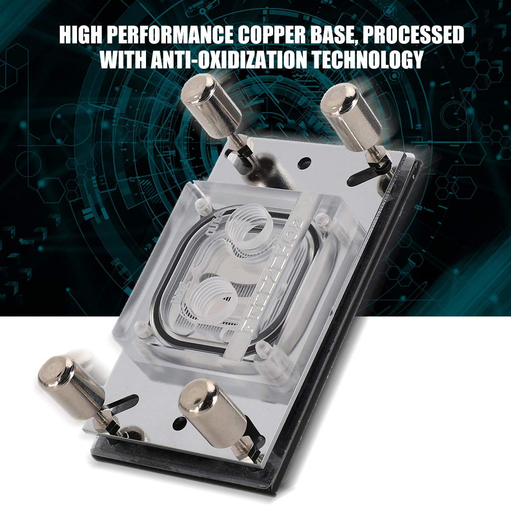 Bewinner PC Water Cooling Block,Computer CPU Water Cooling Block Waterblock Copper Base with Micro Channel,for AM2 / AM2+ / AM3 / AM3+ / AM4 / FM2+ CPU,Processed with Anti-Oxidization Technology