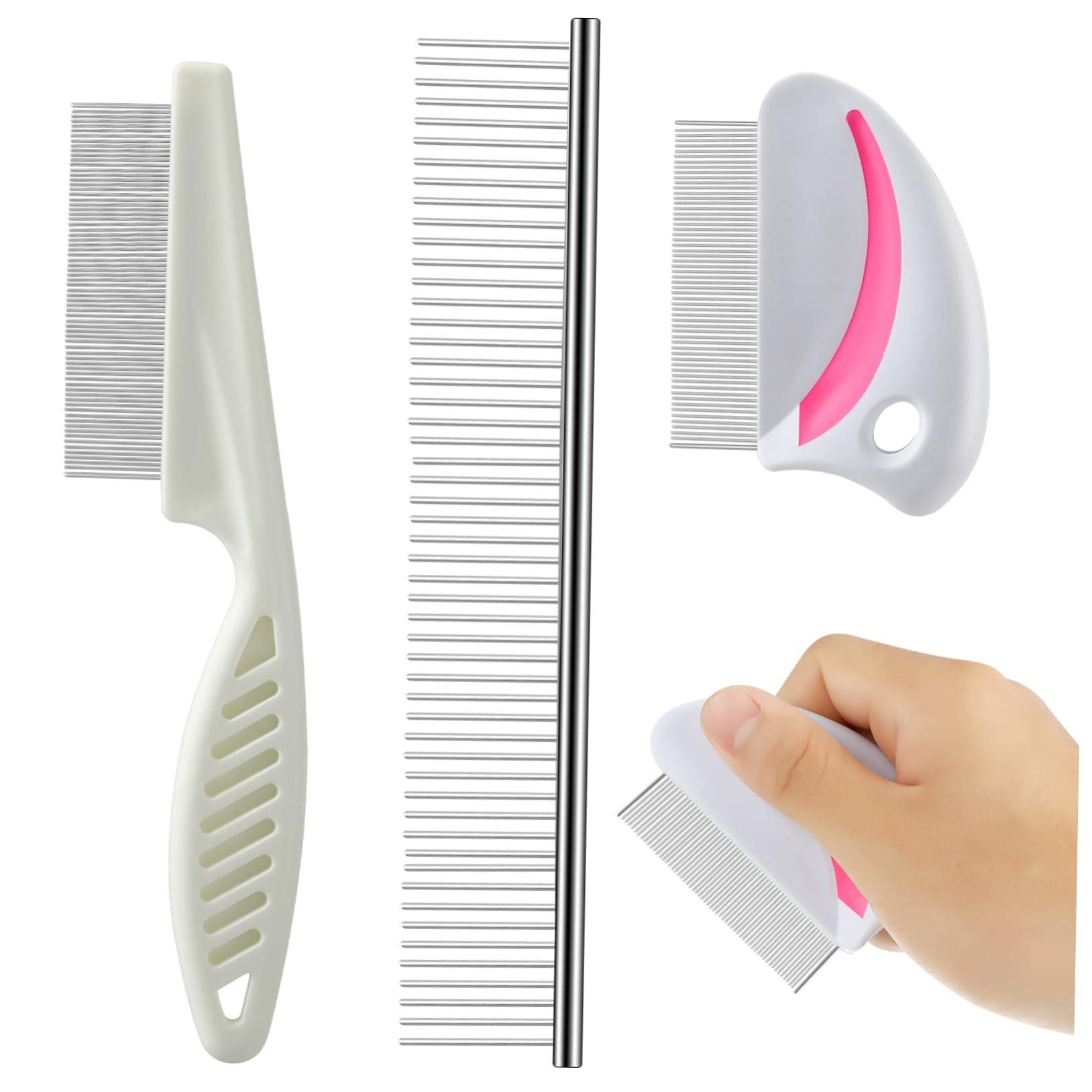 3pcs Pet Grooming Comb Set Combs Grooming Kit Dog Eye Wipes Angel Eyes for Dogs Grooming Comb Kit for Pets Tear Stain Remover Comb Cat Comb Cat Grooming Comb Dog Brush Plastic Balacoo