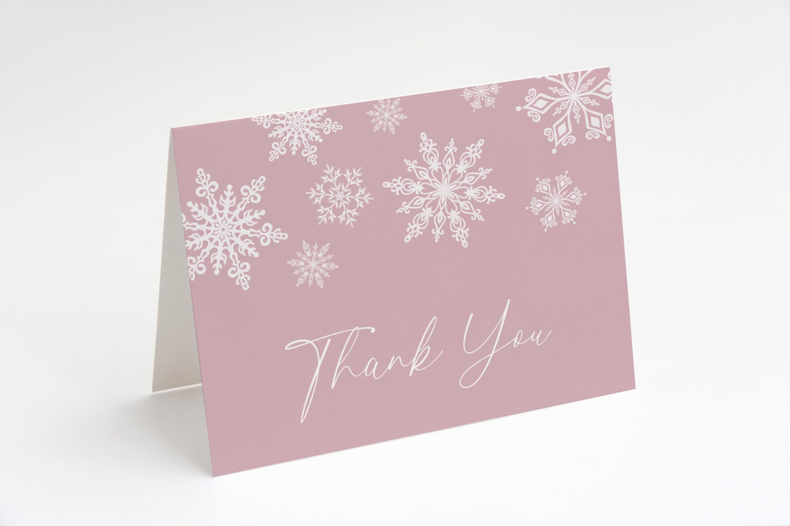 Baby It Is Cold Outside Girl Thank You Cards Winter Snowflake Notes With Envelopes (24 Count)