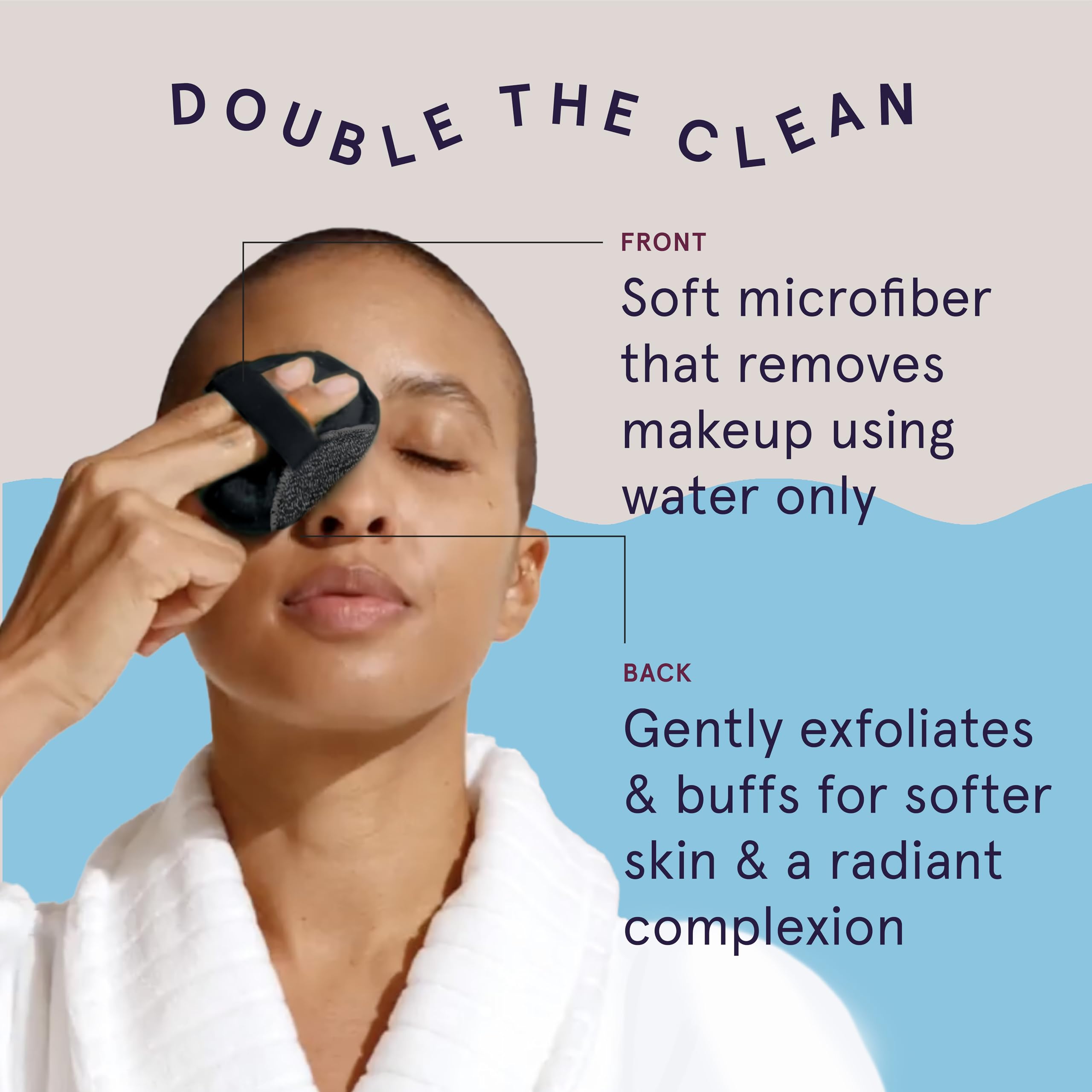 CleanLogic Bath & Body Charcoal Infused Exfoliating Dual-Texture Facial Pads, Face Sponges for Cleansing & Softening Sensitive Skin, MakeUp Remover Pads, 9 Count Value Pack