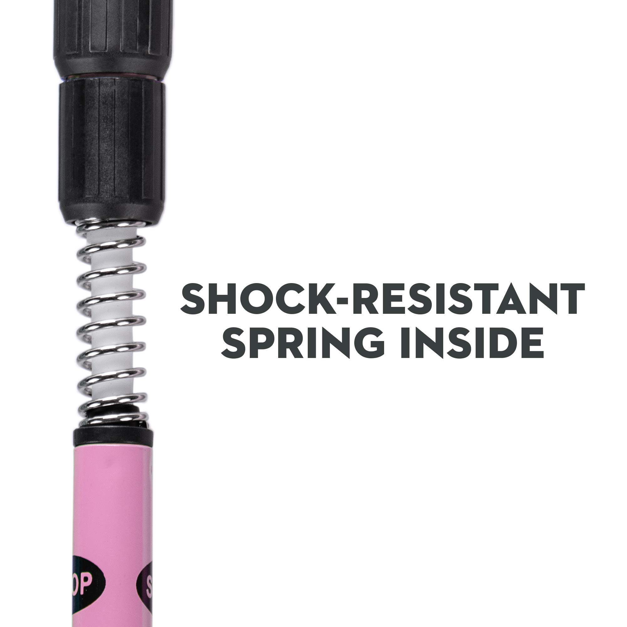 2-Pack Trekking Pole & Women's Walking Staff | Strong Lightweight Aluminum | Telescoping 53" Length Collapses to 23" | All-Terrain: Interchangeable Carbonite Ice Pick Tip, Rubber Tip, Snow Cap (Pink)