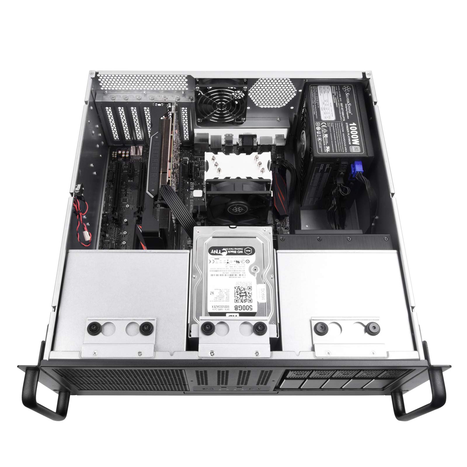 SilverStone Technology RM41-H08 4U Rackmount Server Case with 5 x 3.5 Hot-Swappable Bay and 3 x 5.25 Bays with USB 3.1 Gen 1 RM41-H08-x