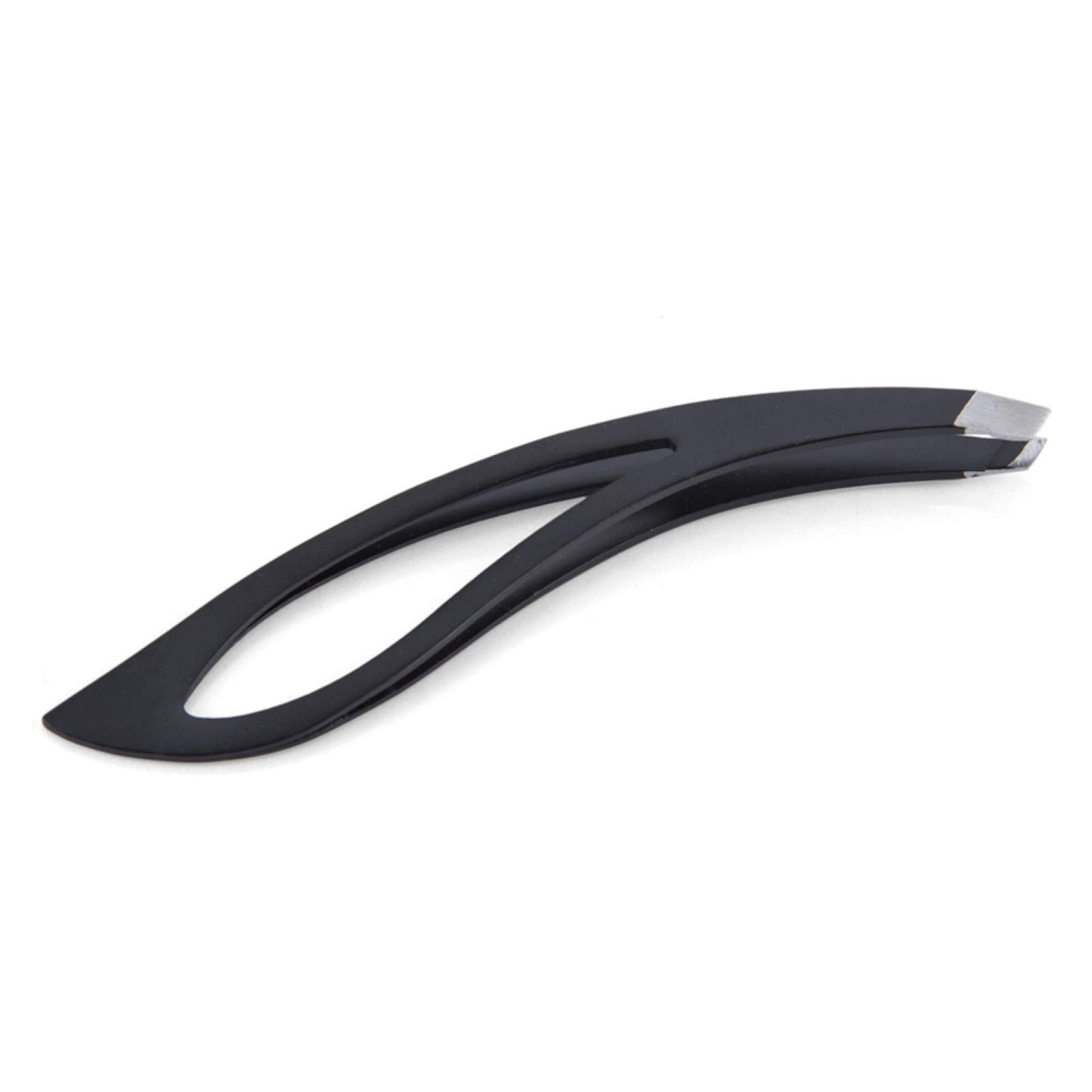 Gaweb Tweezers, Curve Stainless Steel Hollowed Leaf Eyebrow Tweezer Women Hair Remove Clip Tool - Black, A, (1220459-Gaweb1)