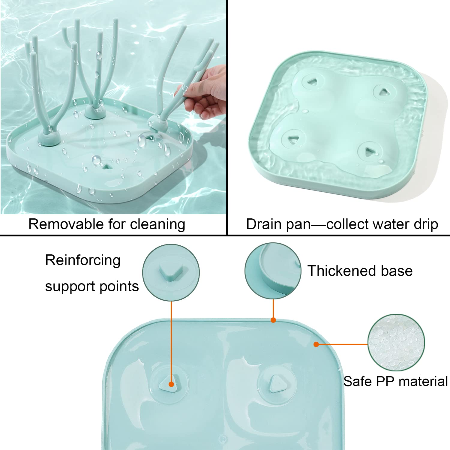 16 Branches Baby Bottle Drying Rack Bottle Dryer Holder for Reusable Baggies, Nipples, Cups, Pump Parts and Accessories