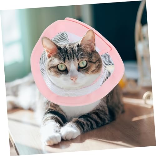 Yardwe 2pcs Compound Cone Collar Bonsai Tree for Aquarium Tank After Surgery Cat Collar Cats Supplies Soft Recovery Collar for Cats Cat Cone Cat Supply Cat Neck Circle PVC Pet Pink Pillow