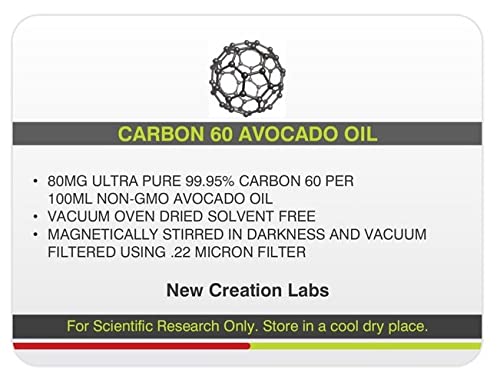 Carbon 60 Buckminsterfullerene in Non-GMO Avocado Oil 80mg/100ml Bottle C60