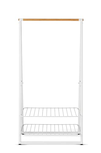 Brabantia - Linn Clothes Rack - Multi-Functional - Space Saver - Adjustable Shelves - Wardrobe Hanging - Drying Rack - Freestanding - Stable - White - Large