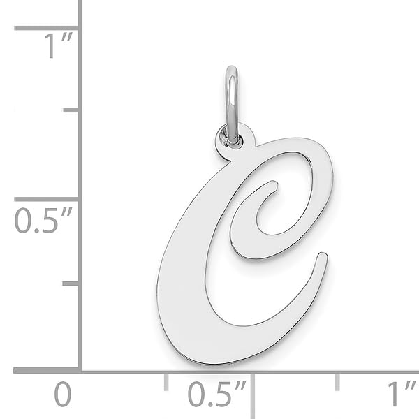 14K White Gold Large Dainty Letter C Initial Name Monogram Necklace Charm Pendant Only