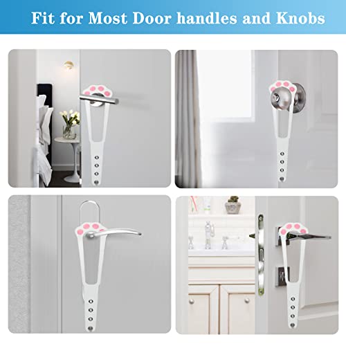 2Pcs Cat Door Holder Latch, Flex Door Stopper to Keep Dogs Away, Easy Way for Cats in