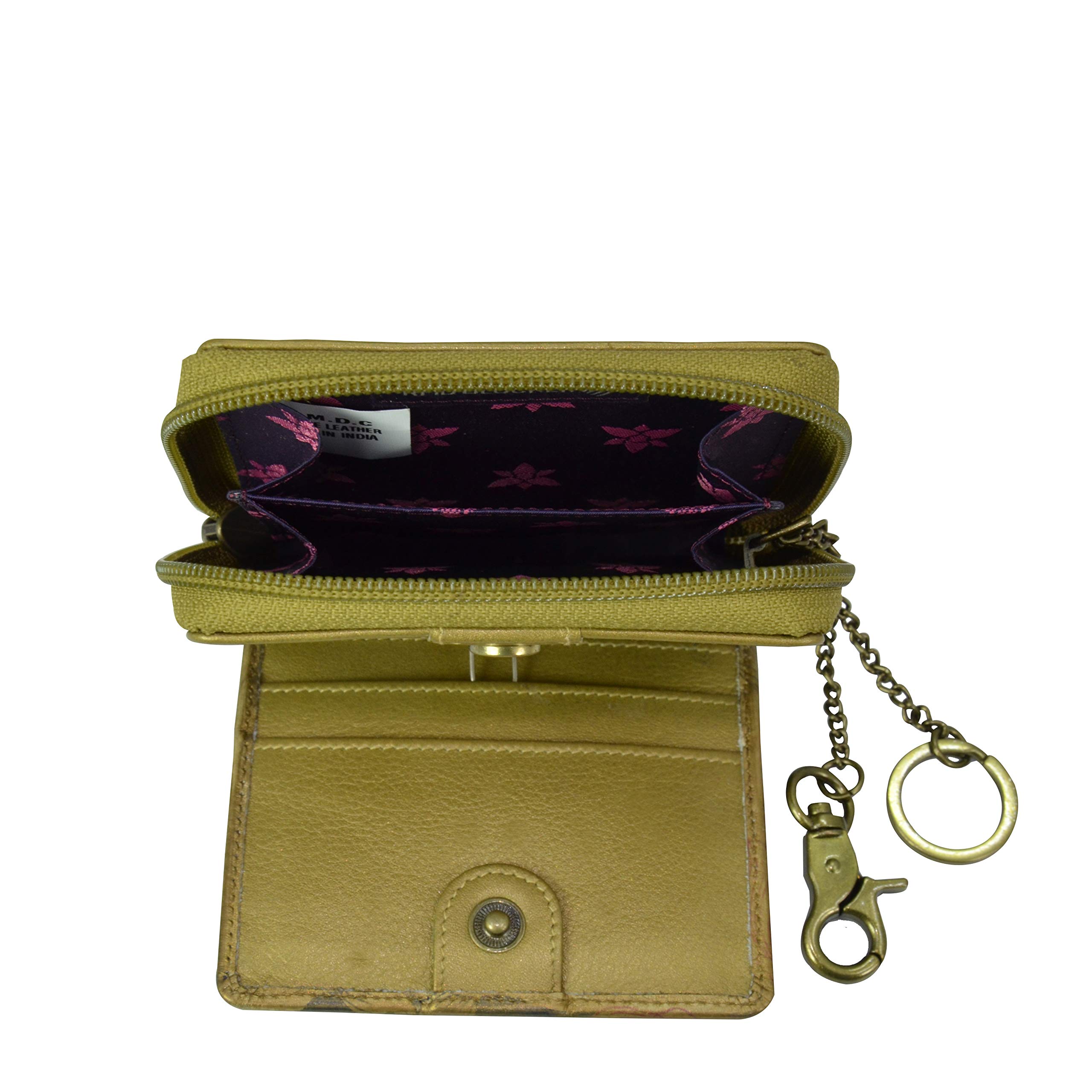 Anuschka Women’s Original Hand-Painted Leather RFID Zip Organizer Wallet