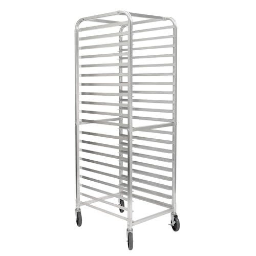 20-Tier Sheet Pan Rack Bun Pan Rack Bun Pan Rack MobileTrolley Storage Cooling Rack with Lockable Casters 286.6LBS for Home Commercial Kitchens Bars Gardens Bakeries